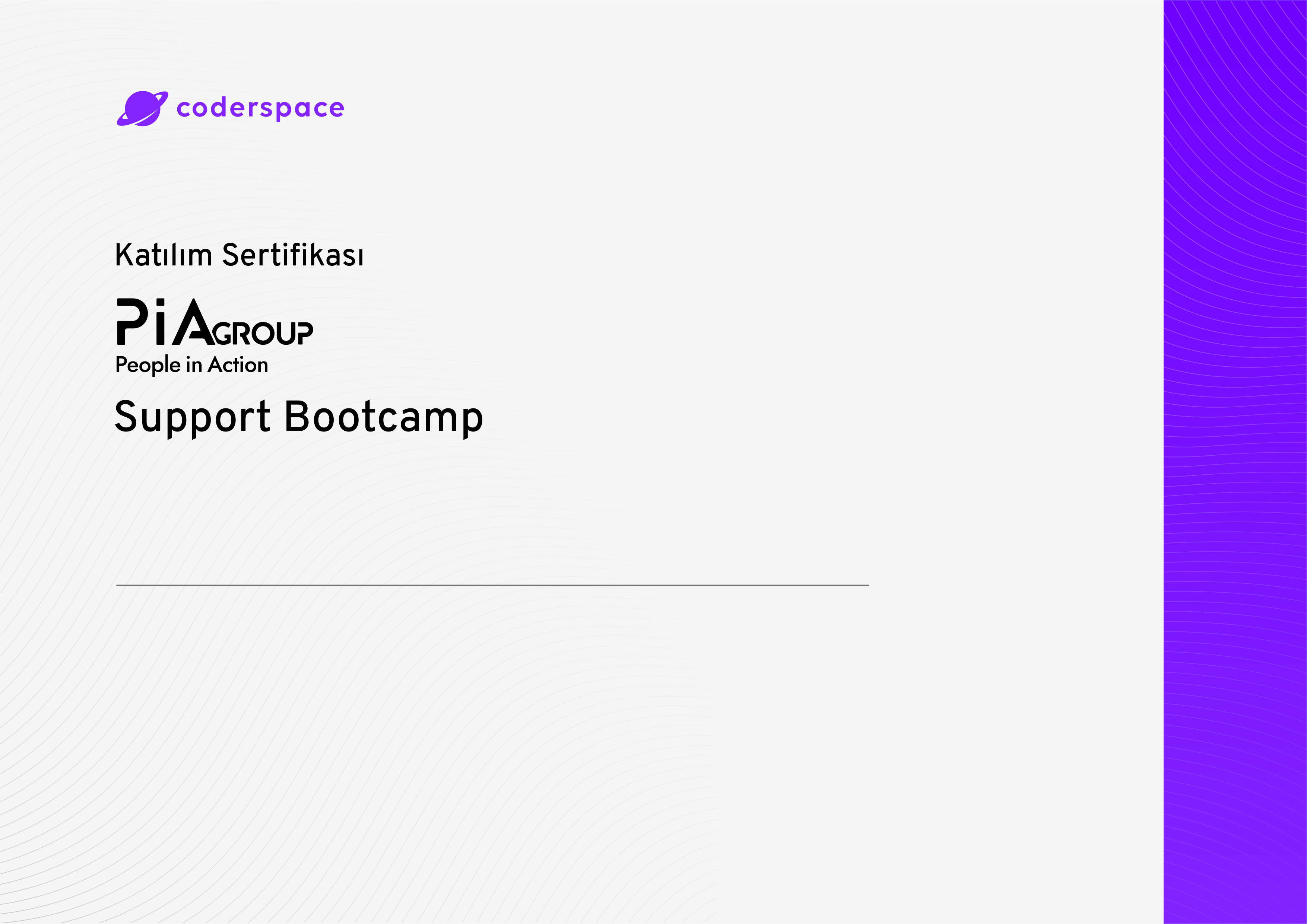 Mehmet Demirtürk | Support Bootcamp Katılım Sertifikası - Coderspace